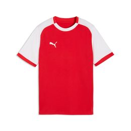 Fu&szlig;balltrikot Puma "TEAMLIGA26 MATCHDAY JERSEY JR", M&auml;dchen, Gr. 128, Puma rot, Puma wei&szlig;, Puma wei&szlig;, Interlock, Obermaterial: 100% Polyester, unifarben, regular fit normal, Rundhals, Trikots Fu&szlig;balltrikot, Fu&szlig;balltrikot, mit Rundhalsausschnitt, Kurzarm