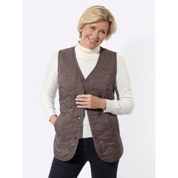 Steppweste Classic Basics, Damen, Gr. 48, dunkeltaupe, 100% Polyester, unifarben, Westen Steppweste