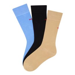 Businesssocken HUGO UNDERWEAR "3P RS UNI CC", Herren, Gr. 39-42, bright blau 433, Baumwollmischung, elastisch, Socken, mit kontrastfarbenen HUGO Logo-Schriftzug