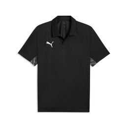 Poloshirt Puma "TEAMLIGA26 SIDELINE POLO", Herren, Gr. L, schwarz (Puma schwarz, Puma wei&szlig;, flat schwarz gray), Interlock, Obermaterial: 100% Polyester, gemustert, regular fit normal, Shirts, Poloshirt, f&uuml;r Sportmode und Streetwear, mit DryCELL Technologie