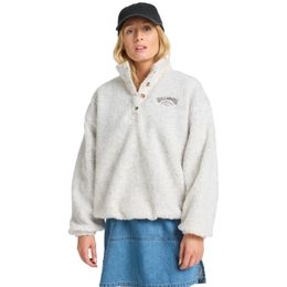 Fleecepullover Billabong "Run The Road", Damen, Gr. M, wei&szlig; (wei&szlig;cap), Obermaterial: 100% Polyester., Sweatshirts Fleecepullover