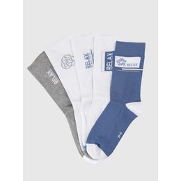 w&auml;schepur Socken W&Auml;SCHEPUR, Damen, Gr. 1/35, wei&szlig;, taubenblau, 80% Baumwolle, 18% Polyamid, 2% Elasthan, Socken Socken