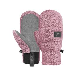 F&auml;ustlinge Reusch "Bob Mitten", Damen, Gr. 8, rosa (pink, grau), 95% Polyester, 3% Polyacryl, 2% Lederimitat, unifarben, Handschuhe F&auml;ustlinge, mit winddichter, atmungsaktiver Funktion