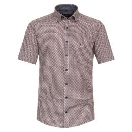 Kurzarmhemd Casamoda "Casamoda Freizeithemd Kurzarm Print", Herren, Gr. L, Normalgr&ouml;&szlig;en, rot, 100% Baumwolle, bedruckt, l&auml;ssig geschnitten, Hemden