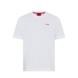 T-Shirt HUGO UNDERWEAR "Austin T-Shirt", Herren, Gr. L (52), wei&szlig; 100, Single Jersey, Obermaterial: 60% Baumwolle, 40% Polyester, gerade, Rundhals, eingesetzt eingefasste Kante, Shirts T-Shirt, Waffelstruktur und Logo-Stickerei