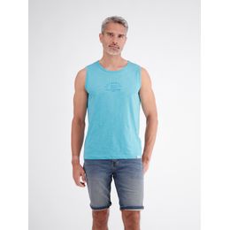 Tanktop Lerros, Herren, Gr. 3XL, reef blau, Single Jersey, Obermaterial: 100% Baumwolle, bedruckt, regular fit h&uuml;ftbedeckend, Rundhals, Tops Tanktop, Sommershirt/&auml;rmellos mit Frontprint