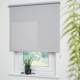Seitenzugrollo Liedeco "Uni" Gr. 6, grau (hellgrau), B:122cm H:180cm, Polyester, Rollos, Seitenzugrollo, Montage ohne Bohren zum Klemmen mit separatem Klemmtr&auml;ger m&ouml;glich