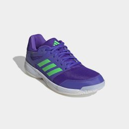 Hallenschuh adidas Performance "SPEEDCOURT", Herren, Gr. 41, solar lila, screaming gr&uuml;n, ftwr wei&szlig;, Synthetik, Textil, Schuhe Hallenschuh, geeignet f&uuml;r jeden Hallensport