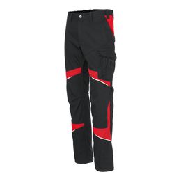 K&Uuml;BLER WORKWEAR K&uuml;bler Damenhose ACTIVIQ cotton+ schwarz/mittelrot Gr. 48 ; K&uuml;bler Workwear (2550 3421-9955-48)