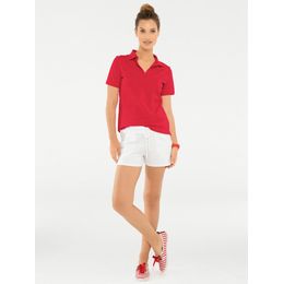 Poloshirt Heine "Poloshirt", Damen, Gr. 38, rot, 95% Baumwolle, 5% Elasthan, unifarben, Shirts