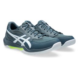 Hallenschuh asics "GEL-ROCKET 12", Herren, Gr. 49, raw indigo, wei&szlig;, Synthetik, Schuhe Hallenschuh, besonders geeignet f&uuml;r Handball und Volleyball