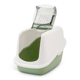 SAVIC Katzentoilette Nestor wei&szlig; / gr&uuml;n