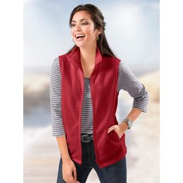 Fleeceweste Classic Basics, Damen, Gr. 40, rot (weinrot), 100% Polyester, unifarben, Westen Fleeceweste