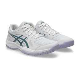 Hallenschuh asics "UPCOURT 6", Damen, Gr. 37,5, wei&szlig;, foggy teal, Synthetik, Schuhe Hallenschuh, besonders geeignet f&uuml;r Handball und Volleyball