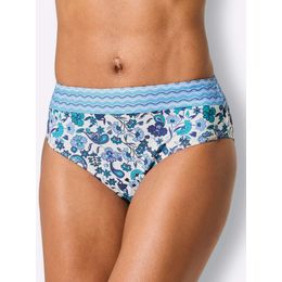 Bikini-Hose, Damen, Gr. 38, Normalgr&ouml;&szlig;en, jeansblau, topas, bedruckt, Elasthan, Polyamid, Badehosen Bikini-Hose