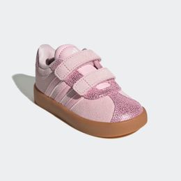 Sneaker adidas Sportswear "VL COURT 3.0 KIDS", Kinder, Gr. 21, transparent (clear pink, clear pink, gum10), Leder, Synthetik, Schuhe Sneaker, Design auf den Spuren des adidas Samba, f&uuml;r Kinder