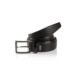 Lederg&uuml;rtel MONTI "DUBLIN", Herren, Gr. 100, schwarz, Rindsleder, Strukturmuster, unifarben, G&uuml;rtel Lederg&uuml;rtel, mit Lochstruktur
