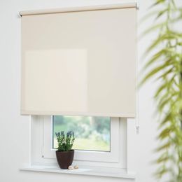 Seitenzugrollo Liedeco "Uni" Gr. 6, beige (cream), B:122cm H:180cm, Polyester, Rollos, Seitenzugrollo, Montage ohne Bohren zum Klemmen mit separatem Klemmtr&auml;ger m&ouml;glich