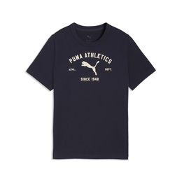 T-Shirt Puma "Puma Class Graphic T-Shirt Jungen", Jungen, Gr. 128, new navy blau, Obermaterial: 100% Baumwolle. Rippe: 80% Baumwolle, 20% Polyester, regular fit, Rundhals, Shirts T-Shirt