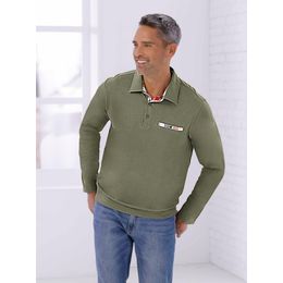 Poloshirt CLASSIC "Langarm-Poloshirt", Herren, Gr. 44/46, gr&uuml;n (khaki), 100% Baumwolle, Webware:100% Baumwolle, unifarben, Shirts