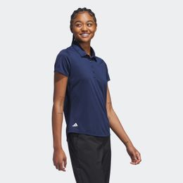 Poloshirt adidas Performance "SOLID PERFORMANCE SLEEVE F&Uuml;R DAMEN", Damen, Gr. L, blau (collegiate navy), Obermaterial: 100% Polyester, Shirts, mit Druckknopfverschluss, aus Polyester, leichtes Pikeematerial