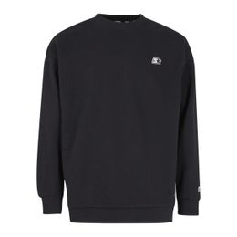 Rundhalspullover STARTER Black Label "Starter Black Label Starter USA Crew Neck", Herren, Gr. M, schwarz, 75% Baumwolle, 20% Polyester, 5% Viskose, mehrfarbig, normal, Rundhals, Pullover Rundhalspullover