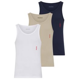 Ripptanktop HUGO UNDERWEAR, Herren, Gr. L (52), open miscellaneous 963, Feinripp, Obermaterial: 100% Baumwolle, Basic, h&uuml;ftlang, Rundhals, Tops, Basic, Rundhals