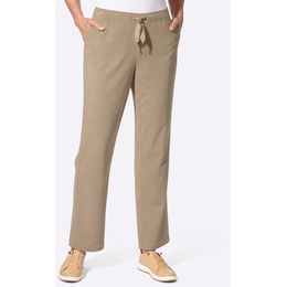 Cordhose Casual Looks, Damen, Gr. 54, Normalgr&ouml;&szlig;en, beige, 100% Polyester, unifarben, Hosen Cordhose