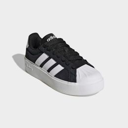 Plateausneaker adidas Sportswear "STREETTALK BOLD", Damen, Gr. 36, core schwarz, ftwr wei&szlig;, core schwarz, Leder, Synthetik, Schuhe Plateausneaker, inspiriert vom Design des adidas Superstar, mit Leo Print