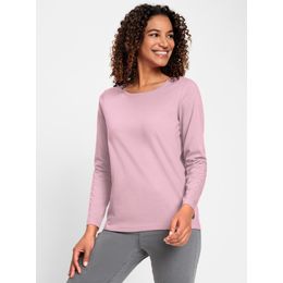 Rundhalsshirt "Rundhals-Shirt", Damen, Gr. 36, rosa (ros&eacute;), 95% Baumwolle, 5% Elasthan, unifarben, Rundhals, Shirts Rundhalsshirt