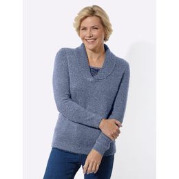 Strickpullover Classic Basics "Pullover", Damen, Gr. 38, taubenblau, 80% Polyacryl, 20% Polyester, unifarben, Pullover Strickpullover