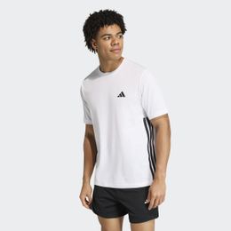 T-Shirt adidas Performance "WORKOUT ESSENTIALS FEELREADY 3-STREIFEN", Herren, Gr. L, wei&szlig;, schwarz, Obermaterial: 70% Polyester, 30% Baumwolle, Rundhals, Shirts T-Shirt