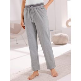 Wellnesshose feel good, Damen, Gr. 40/42, Normalgr&ouml;&szlig;en, grau, meliert, anthrazit, 50% Baumwolle, 50% Polyester, unifarben, Hosen