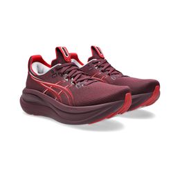 Laufschuh asics "GEL-NIMBUS 28", Damen, Gr. 37,5, beniimo lila, speed rot, Synthetik, Schuhe Laufschuh, f&uuml;r Erwachsene, mit leicht profiliertem Laufsohlenprofil
