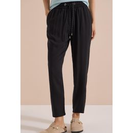 Stoffhose Cecil, Damen, Gr. L, L&auml;nge 28, schwarz, Stoff, 100% Viskose, unifarben, loose fit kn&ouml;chelfrei, Hosen Stoffhose, im Loose Fit