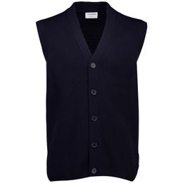 Strickweste LINDBERGH "Pullunder Relaxed Fit", Herren, Gr. L, navy, Obermaterial: 80% Baumwolle, 20% Polyester, V-Ausschnitt, Westen Strickweste