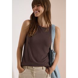 Ripptanktop Cecil, Damen, Gr. XL (44), braun cacao, Jersey, Obermaterial: 48% Polyester, 48% Viskose, 4% Elasthan, unifarben, normal, U-Boot-Ausschnitt, Tops, aus elastischer und atmungsaktiver Jersey-Qualit&auml;t, &auml;rmelloses Design