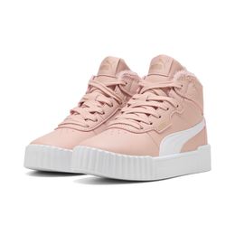 Sneaker Puma "CARINA 30 MID WTR PS", M&auml;dchen, Gr. 31, wei&szlig; (rose quartz, Puma wei&szlig;), Synthetik, Schuhe Sneaker, f&uuml;r vielseitige Aktivit&auml;ten, mit Textil-Innenmaterial, mit Schn&uuml;rung