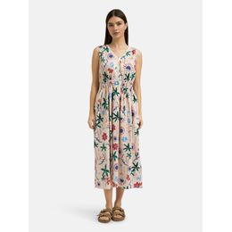 Smith & Soul Sommerkleid SMITH & SOUL, Damen, Gr. L, US-Gr&ouml;&szlig;en, beige, Web, Material: 100% Baumwolle, bedruckt, gemustert, regular fit Midi, V-Ausschnitt, normaler Saum, Kleider Sommerkleid, mit Taillengummizug