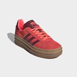 Damen Plateausneaker "GAZELLE BOLD", adidas originals, Gr. 36solar turbo, shadow rot, gold metallic, Leder, Synthetik, Schuhe