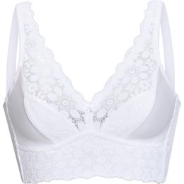 Miss Mary Of Sweden sheego Gro&szlig;e Gr&ouml;&szlig;en BH ohne B&uuml;gel mit elastischer Spitze, wei&szlig;, Gr&ouml;&szlig;e 95C - Damen