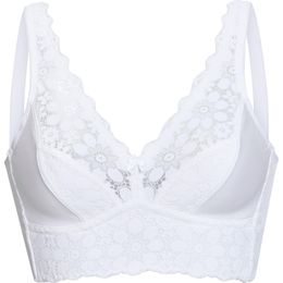Miss Mary Of Sweden sheego Gro&szlig;e Gr&ouml;&szlig;en BH ohne B&uuml;gel mit elastischer Spitze, wei&szlig;, Gr&ouml;&szlig;e 80D - Damen