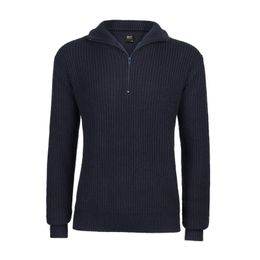 Kapuzenpullover Brandit "Pullover Troyer", Gr. S, blau (marineblau), Obermaterial: 100% Polyacryl PAN., Pullover Kapuzenpullover