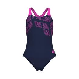 Badeanzug arena "G arena KIKKO SWIMSUIT SWIM PRO BACK", M&auml;dchen, Gr. 140 (134), N-Gr, blau (navy, shocking pink), Obermaterial: 80% Polyamid, 20% Elasthan, Badeanz&uuml;ge Badeanzug, UV-Schutz UPF 50+
