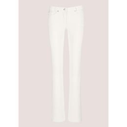 Madeleine Mode Regular-fit-Jeans MADELEINE "Denimhose Schmale Jeans im Five-Pocket-Style", Damen, Gr. 17, N + K Gr, wei&szlig; (wollwei&szlig;), Obermaterial: 95% Baumwolle CO. 5% Elasthan EL., Modern, Jeans, Mit "M"-Stickerei auf der Ges&auml;&szlig;tasche