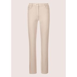 Madeleine Mode Regular-fit-Jeans MADELEINE "Denimhose Schmale Jeans im Five-Pocket-Style", Damen, Gr. 18, N + K Gr, grau (kiesel), Obermaterial: 95% Baumwolle CO. 5% Elasthan EL., Modern, Jeans, Mit "M"-Stickerei auf der Ges&auml;&szlig;tasche