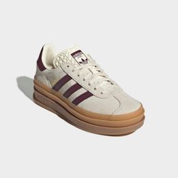 Plateausneaker adidas originals "GAZELLE BOLD", M&auml;dchen, Gr. 35,5, cream wei&szlig;, maroon, gold metallic, Leder, Synthetik, Schuhe Plateausneaker, f&uuml;r Kinder & Jugendliche
