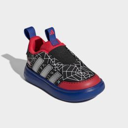 Sneaker adidas Sportswear "BUBBLECOMIC SPIDEY I", M&auml;dchen, Gr. 21, core schwarz, silber metallic, royal blau, Synthetik, Textil, Schuhe Sneaker, sehr leichte Sohle