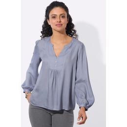 Schlupfbluse Inspirationen, Damen, Gr. 40, taubenblau, 100% Viskose, unifarben, V-Ausschnitt, Blusen Schlupfbluse