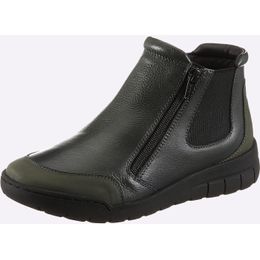 Stiefelette Casual Looks, Damen, Gr. 39, khaki, Glattleder, Nubukleder, Schuhe Stiefelette